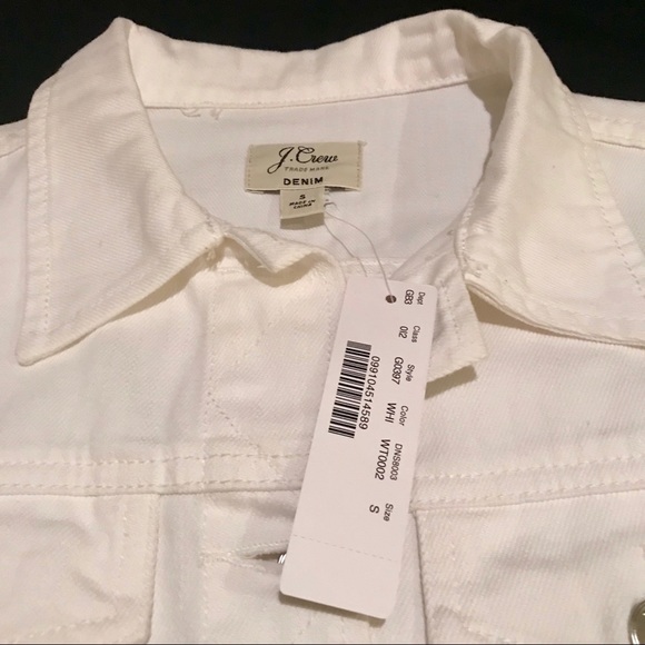 J. Crew | Jackets & Coats | J Crew White Denim Jacket | Poshmark